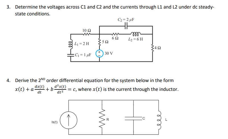 Solved Determine the voltages across C1 and C2 and the | Chegg.com