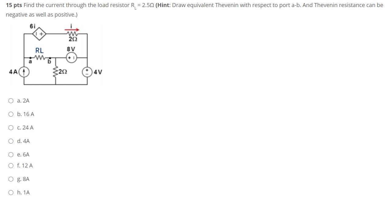 Solved 15 pts Find the current through the load resistor R = | Chegg.com