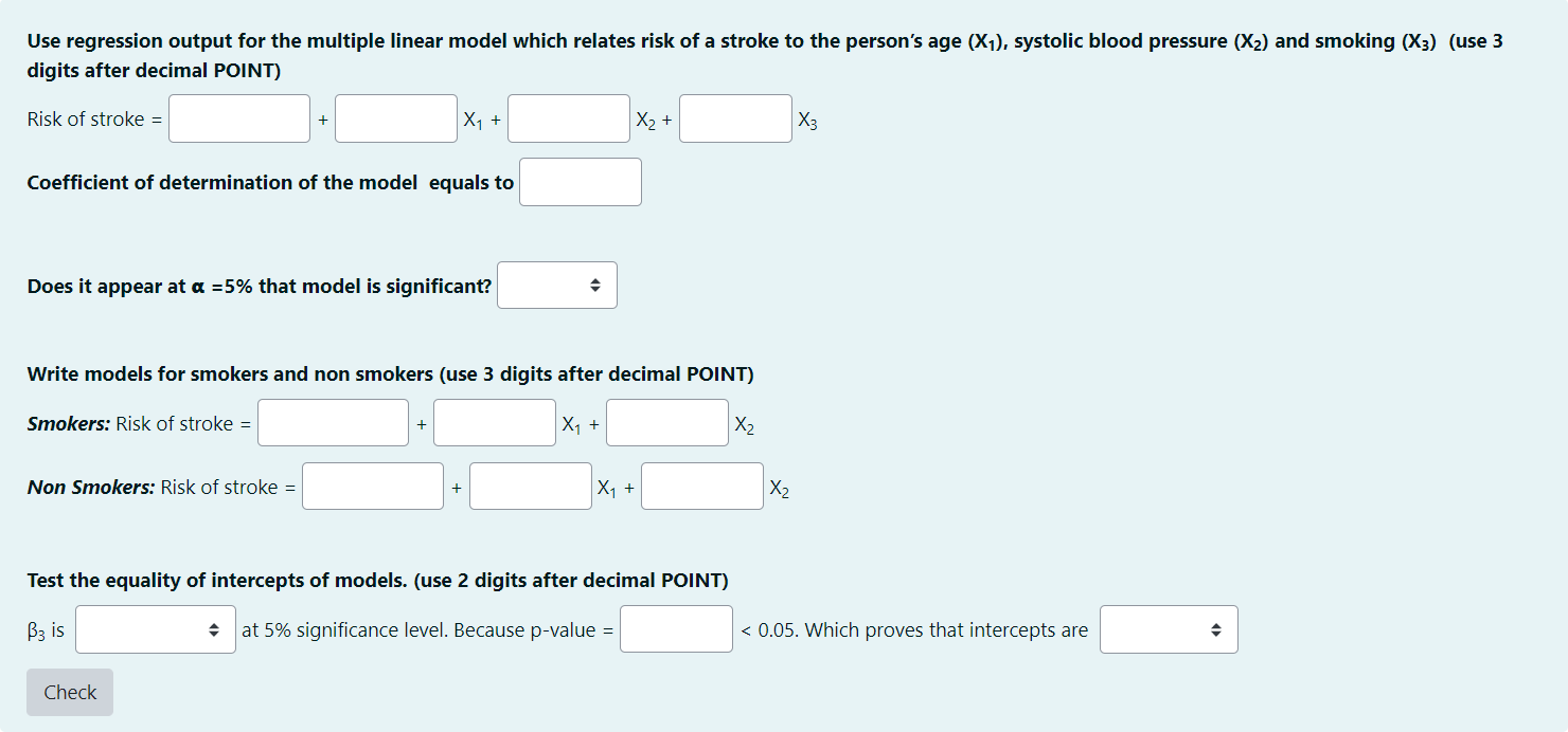 Solved Use regression output for the multiple linear model | Chegg.com