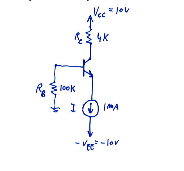 Solved Given: Vbe = 0.7v (active mode); Ie = 1mA; Beta = | Chegg.com