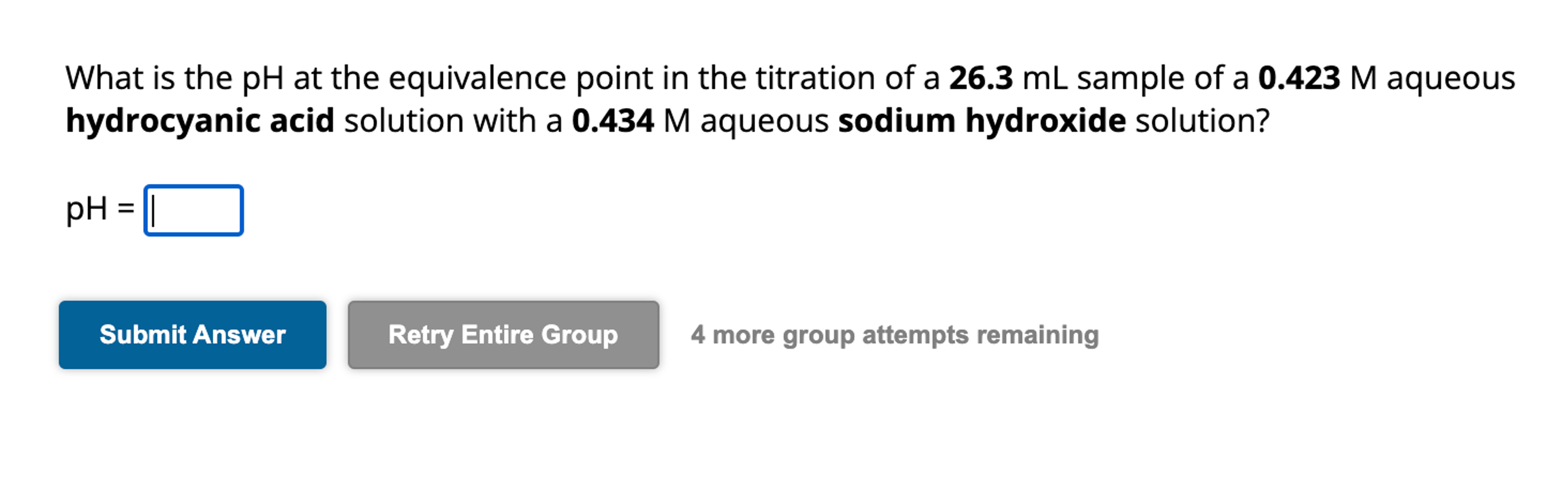 Solved What is the pH ﻿at the equivalence point in the | Chegg.com