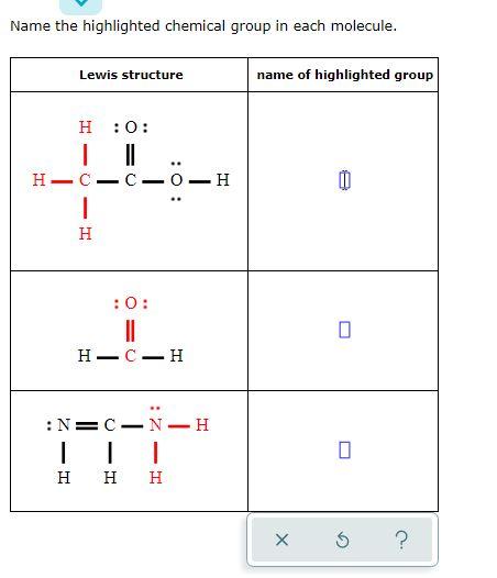 Solved Name the highlighted chemical group in each molecule. | Chegg.com