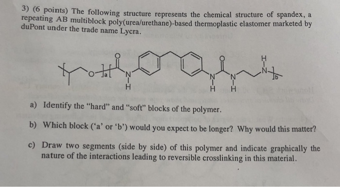 Solved 3) (6 repeating AB multiblock duPont under the trade | Chegg.com