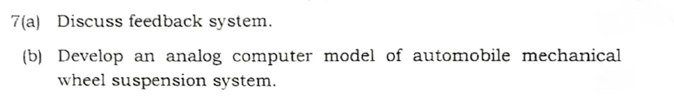 Solved 7 (a) Discuss feedback system. (b) Develop an analog | Chegg.com
