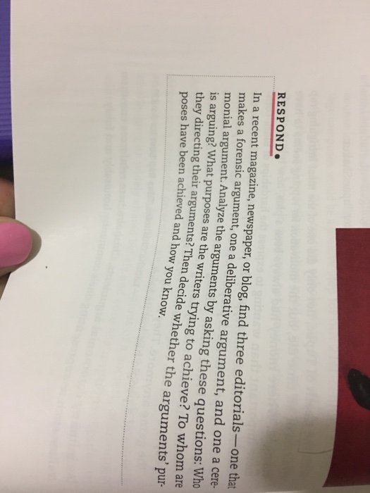 RESPOND. In a recent magazine, newspaper, or blog, | Chegg.com