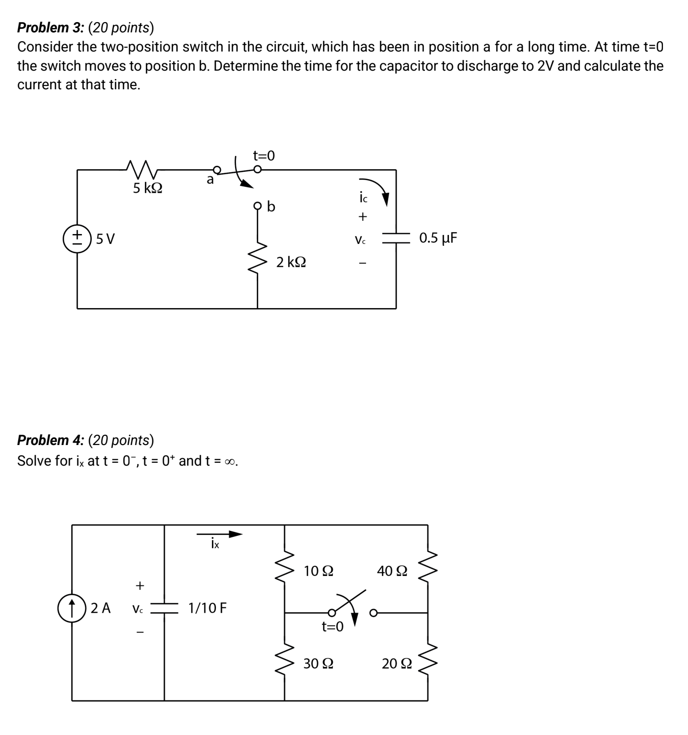 Solved Problem 3: (20 points) Consider the two-position | Chegg.com