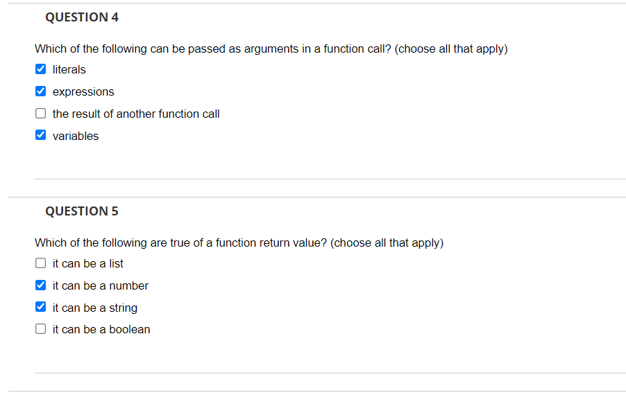 Solved QUESTION 1 A function can have no parameters. O True | Chegg.com
