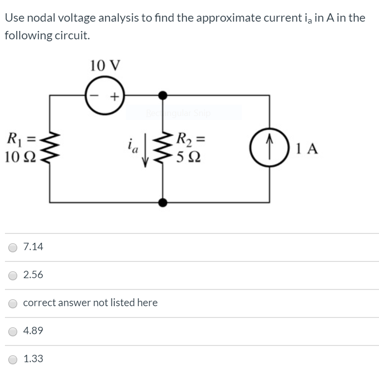Solved Use nodal voltage analysis to find the approximate | Chegg.com