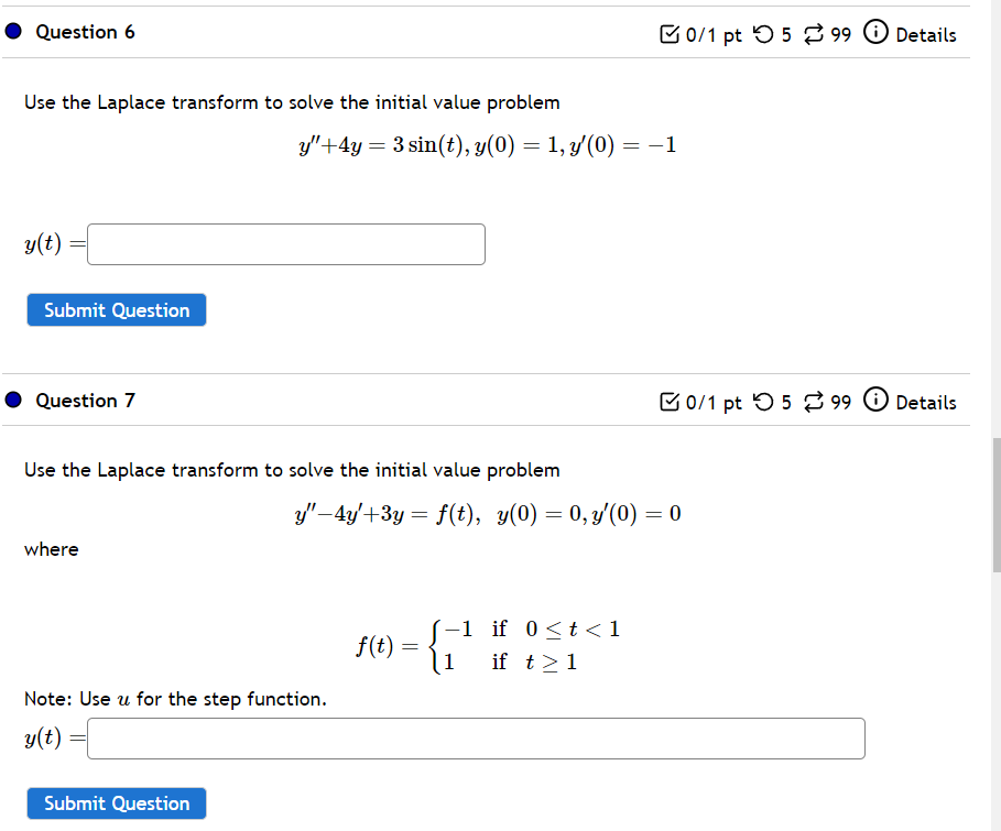 Solved Use the Laplace transform to solve the initial value | Chegg.com