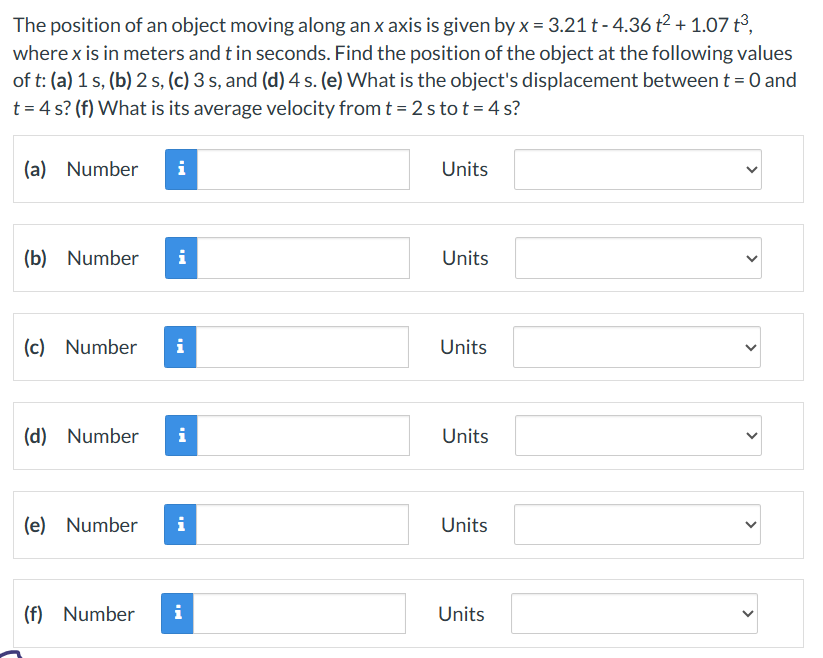 Solved The position of an object moving along an x axis is | Chegg.com