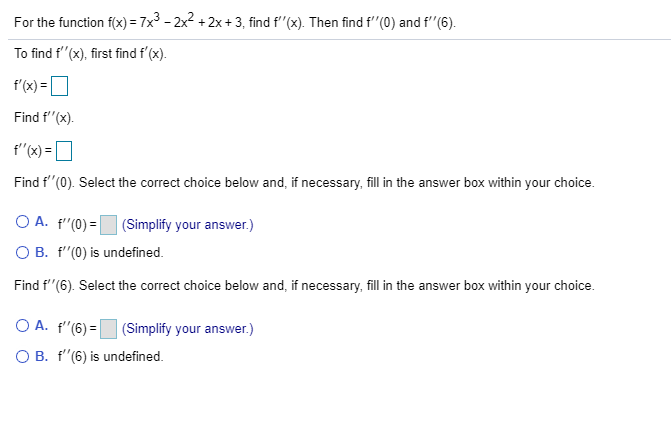 Solved For the function f(x) = 7x3 - 2x2 + 2x + 3, find | Chegg.com