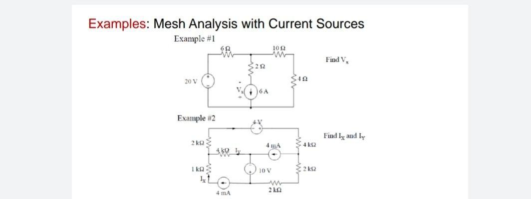 Solved Examples: Mesh Analysis with Current Sources Example | Chegg.com