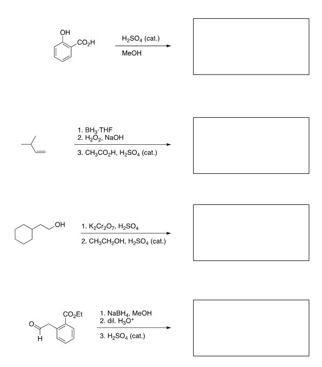 Solved OH COH H2SO4 (cat.) MeOH 1. BH, THF 2. H2O2, NaOH 3. | Chegg.com