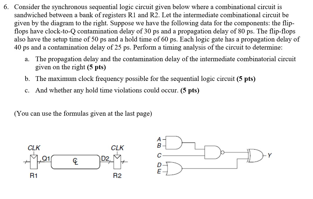 6. Consider the synchronous sequential logic circuit | Chegg.com
