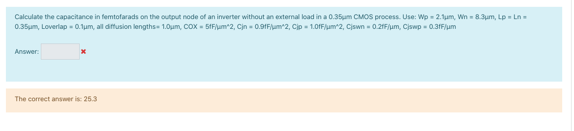 Solved Calculate the capacitance in femtofarads on the | Chegg.com