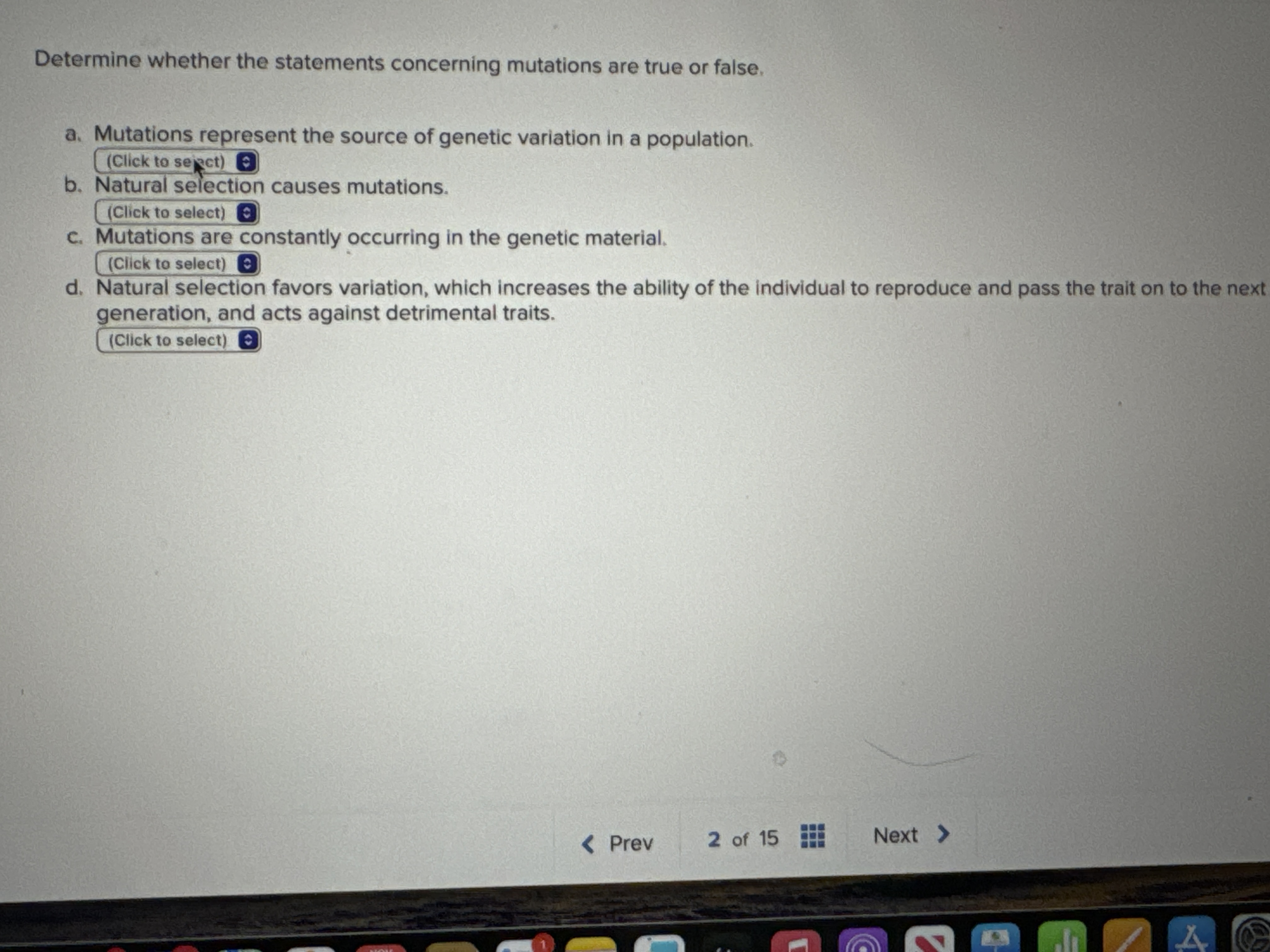 Solved Determine whether the statements concerning mutations | Chegg.com