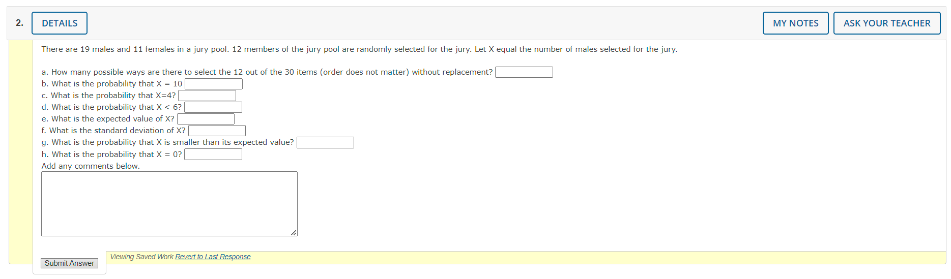 There are 19 males and 11 females in a jury pool. 12 | Chegg.com
