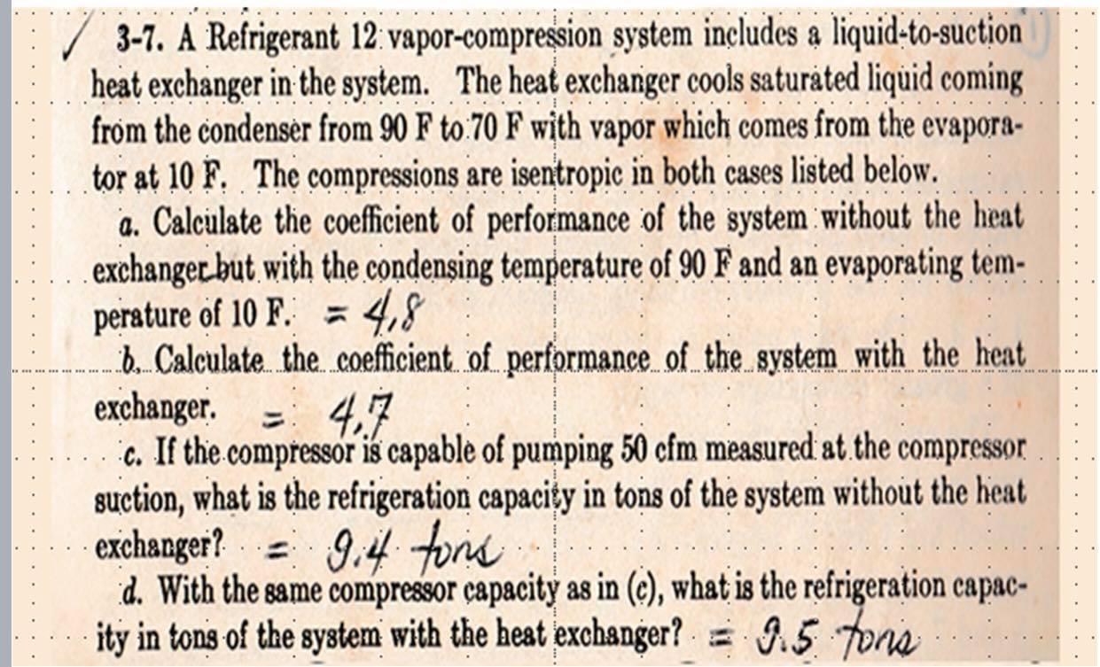 Solved 3-7. A Refrigerant 12: vapor-compression system | Chegg.com