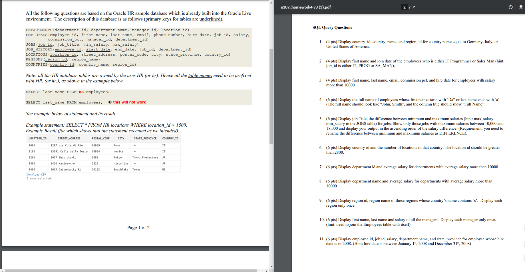 Solved s307_homework4 v3 (3).pdf 2 / 2 All the following | Chegg.com