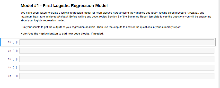 Solved [3]: 3. Model \#1 - First Logistic Regression Model | Chegg.com