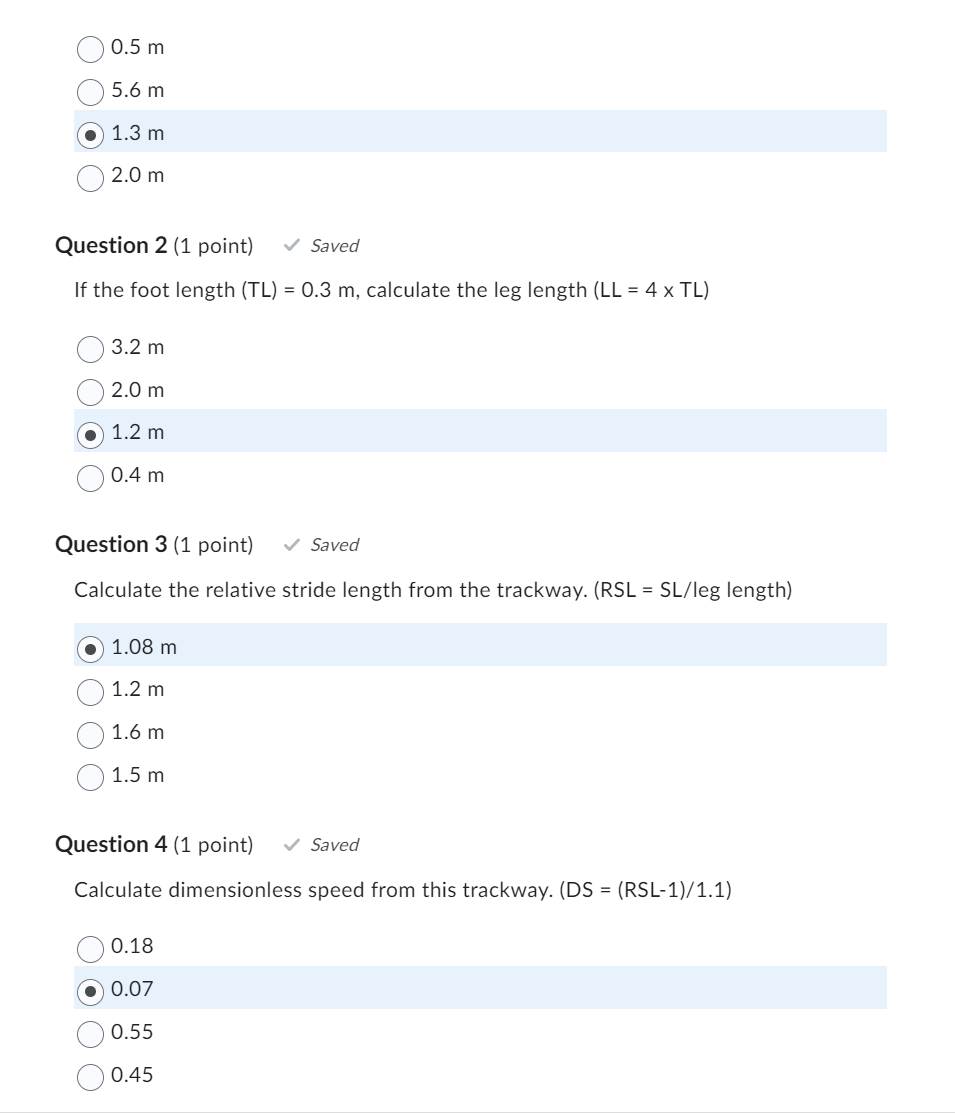 question 1. Measure the stride length (SL) from the | Chegg.com