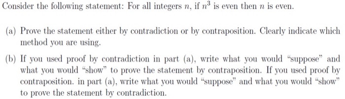 Solved Consider the following statement: For all integers n, | Chegg.com