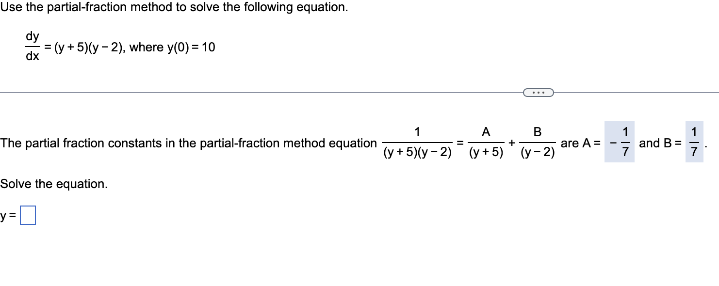 Solved Use the partial-fraction method to solve the | Chegg.com