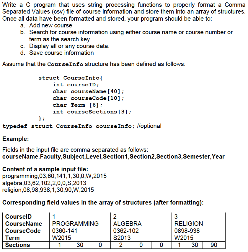 Solved Write a C program that uses string processing | Chegg.com