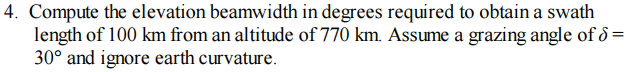 Solved 4. Compute the elevation beamwidth in degrees | Chegg.com