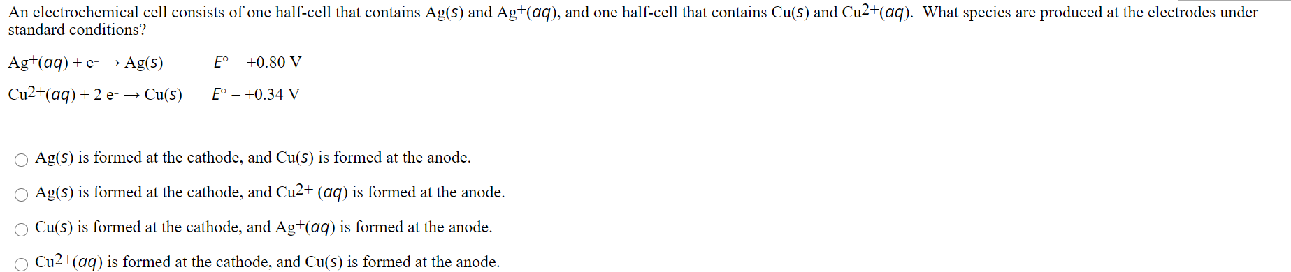 Solved An electrochemical cell consists of one half-cell | Chegg.com