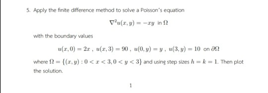 5. Apply the finite difference method to solve a | Chegg.com