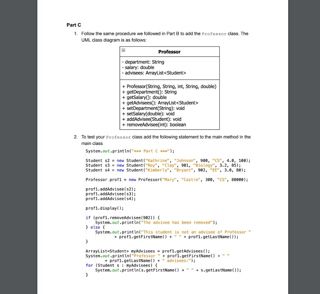 Solved Inheritance Part 1 *** Note: Please answer all parts | Chegg.com