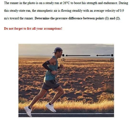 Solved The runner in the photo is on a steady run at 26°C to | Chegg.com