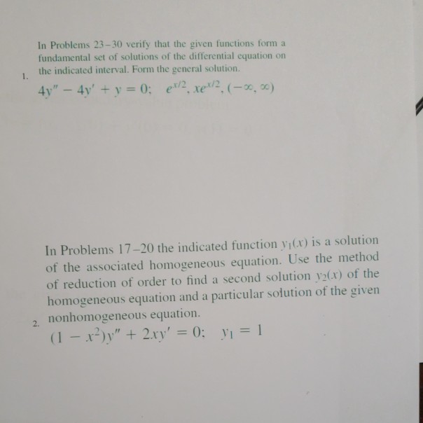 Solved In Problems 23-30 verify that the given functions | Chegg.com