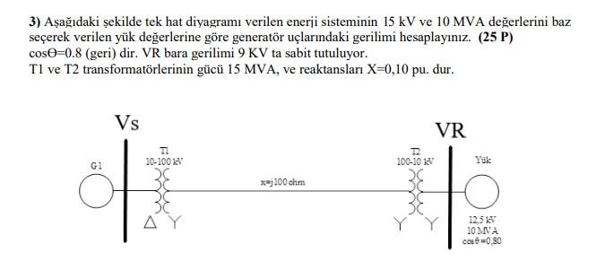 Solved Based on the 15 kV and 10 MVA values of the single | Chegg.com