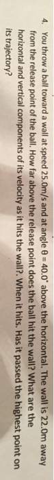 Solved You throw a ball toward a wall at speed 25.0m/s and | Chegg.com