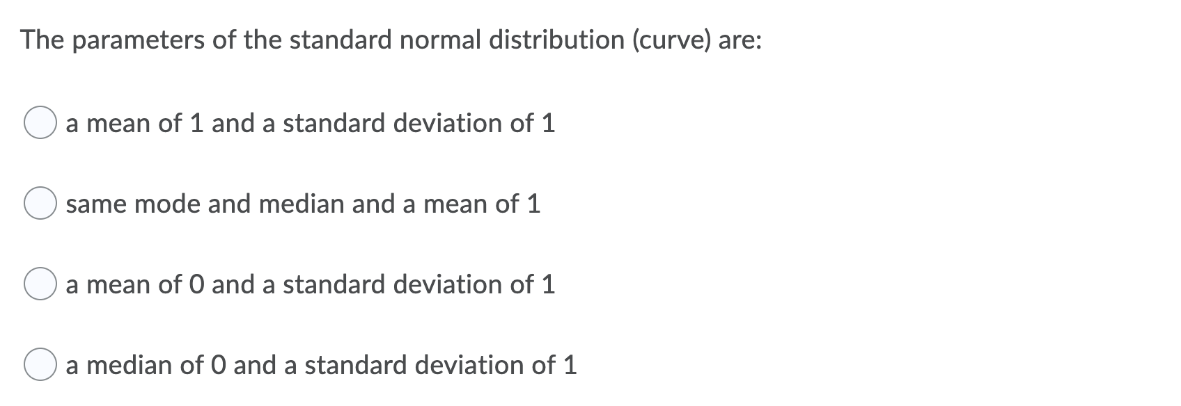 Solved The parameters of the standard normal distribution | Chegg.com