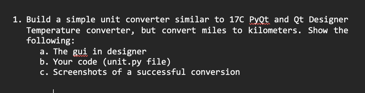 1 Build A Simple Unit Converter Similar To 17c Pyqt 