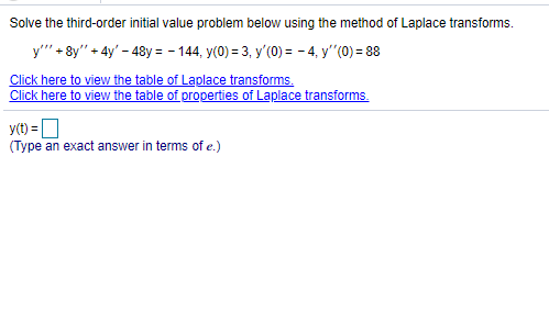 Solved Solve the third-order initial value problem below | Chegg.com