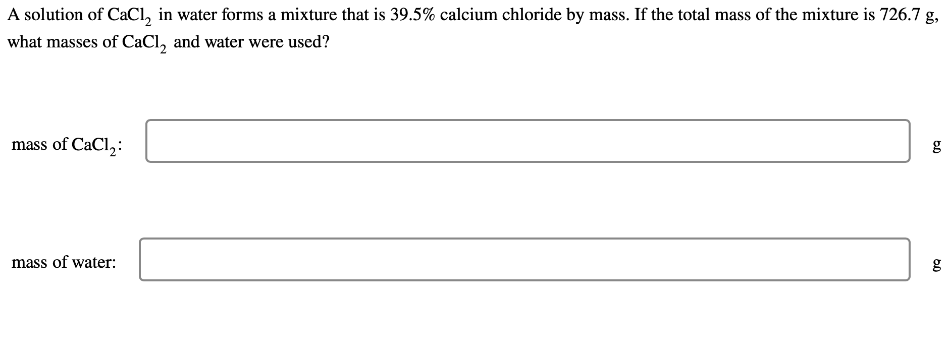Solved A solution of CaCl, in water forms a mixture that is | Chegg.com