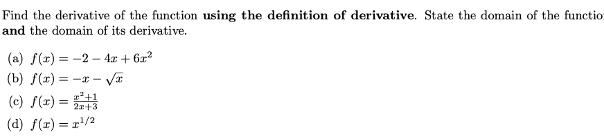 Solved Find the derivative of the function using the | Chegg.com