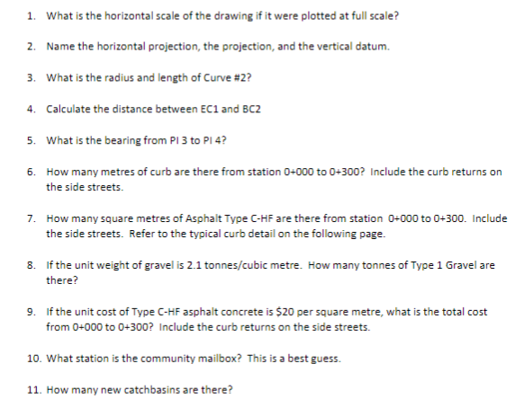 1. What is the horizontal scale of the drawing if it | Chegg.com