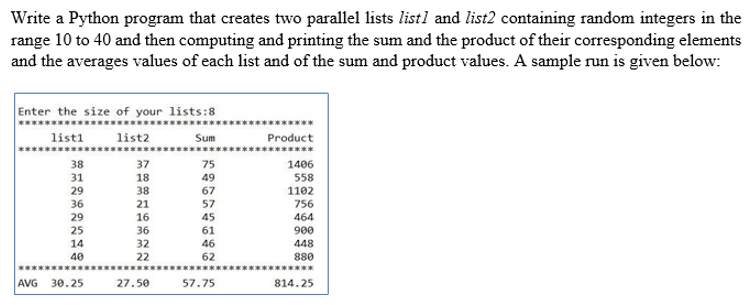 Write a Python program that creates two parallel | Chegg.com