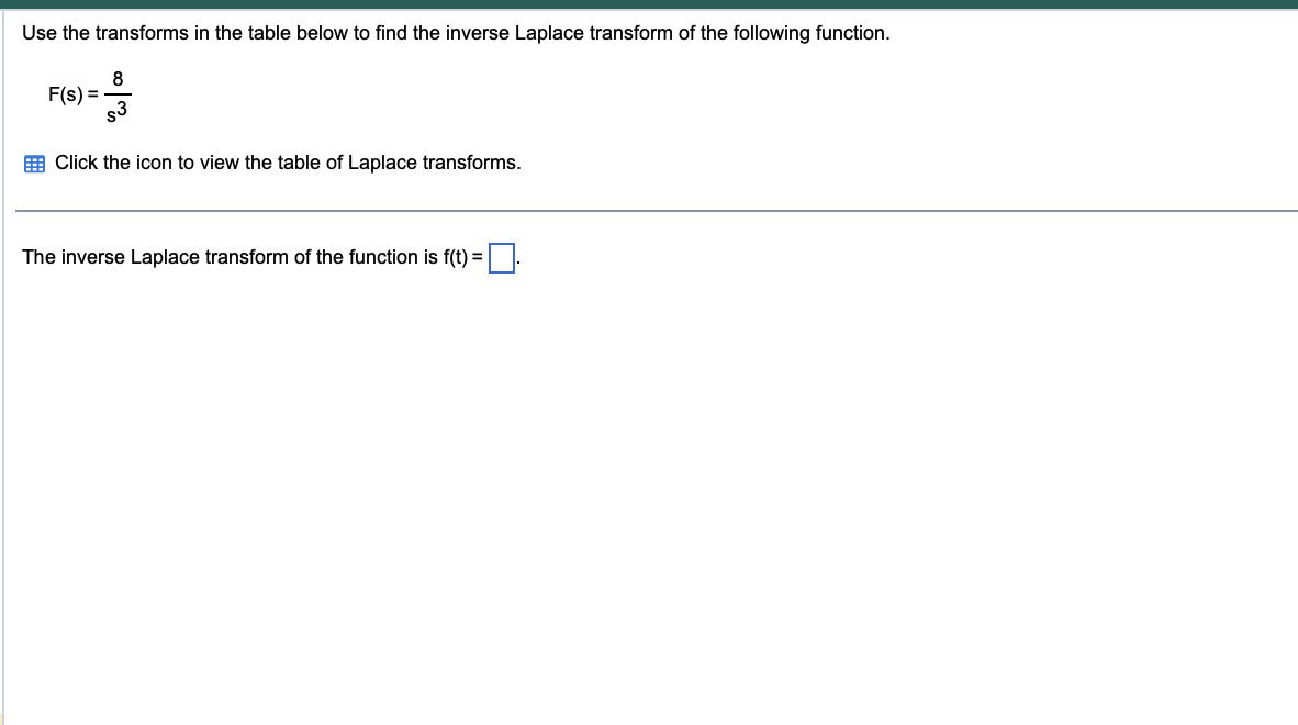 Solved Use the transforms in the table below to find the | Chegg.com