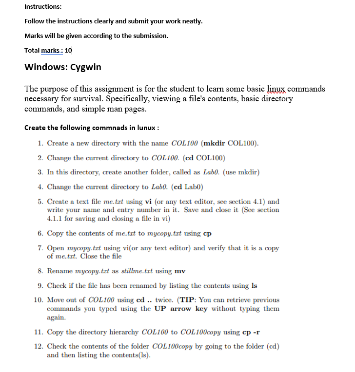 Solved Instructions: Follow the instructions clearly and | Chegg.com
