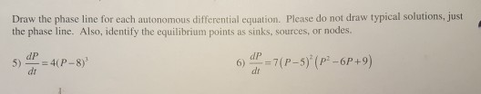 Solved Draw the phase line for each autonomous differential | Chegg.com