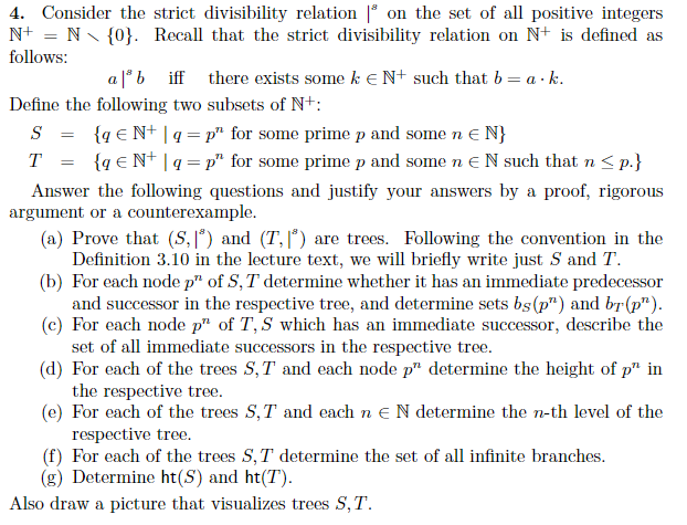 4. Consider the strict divisibility relation | on the | Chegg.com