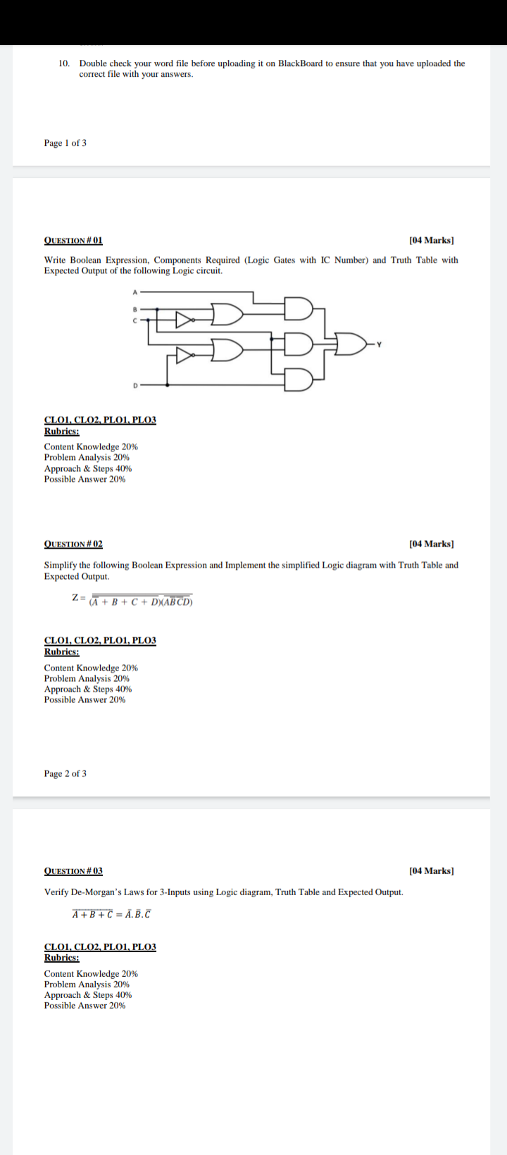 Solved 10. Double check your word file before uploading it | Chegg.com