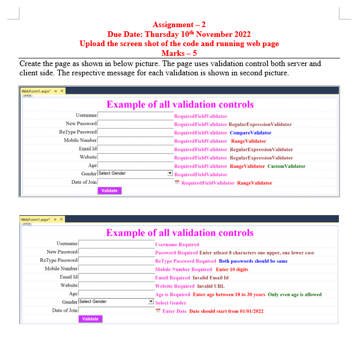 Solved Assignment - 2 Due Date: Thursday 10th November 2022 | Chegg.com