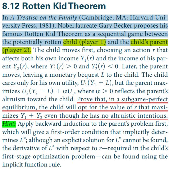 Solved 8.12 Rotten Kid Theorem In A Treatise on the Family | Chegg.com